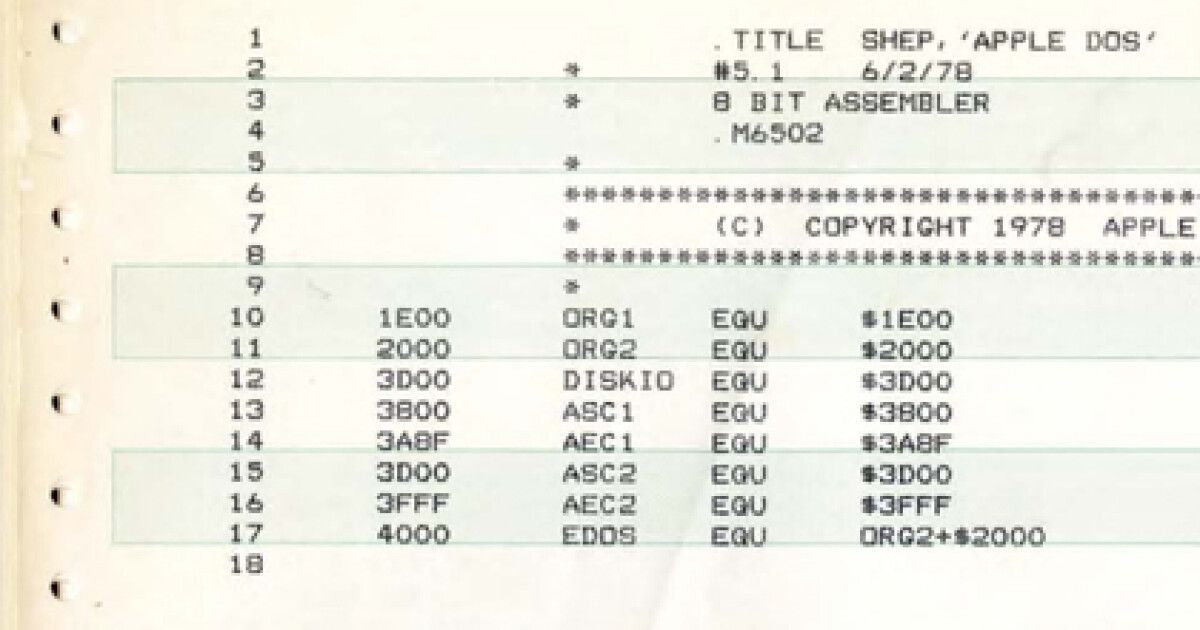 Музей компьютерной истории обнародовал исходный код Apple DOS - ФОКУС