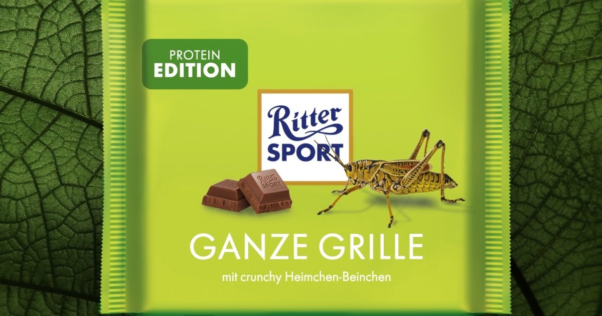Ritter Sport анонсировали новую шоколадку со вкусом хрустящих ножек сверчка